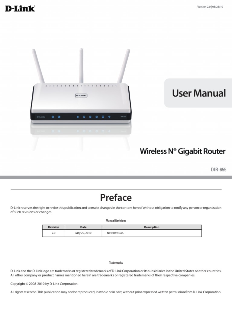 DIR-655 B1 Manual v2.00 PDF | PDF | Ip Address | Computer Network