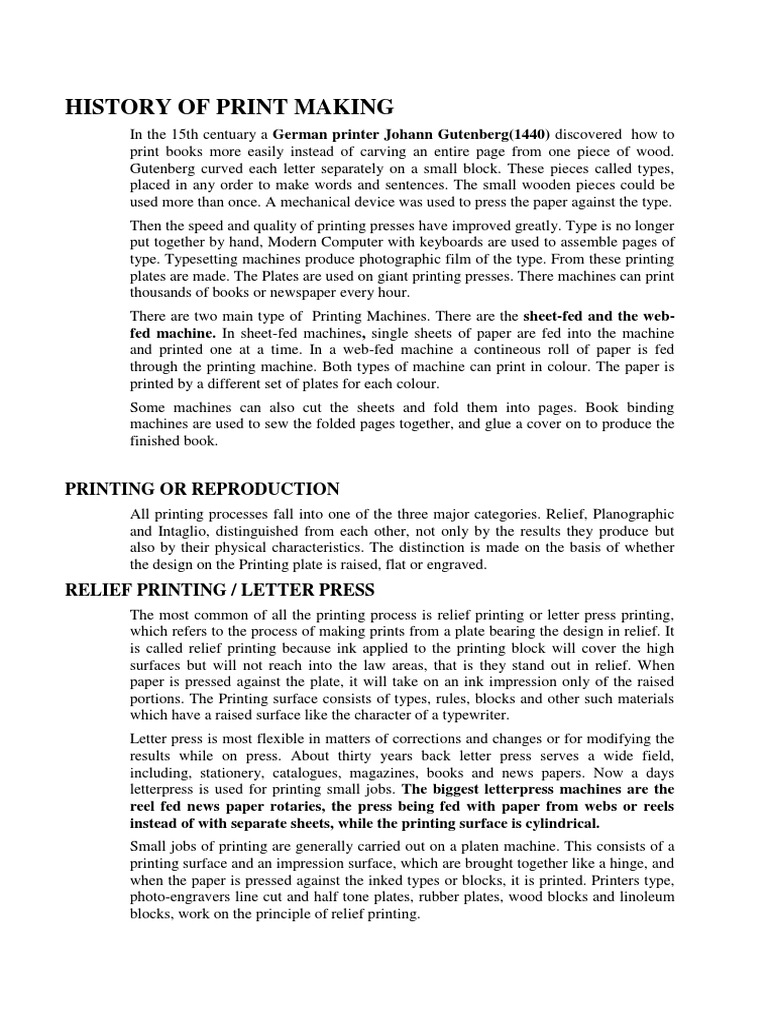 History of Print Making | PDF | Printmaking | Printing