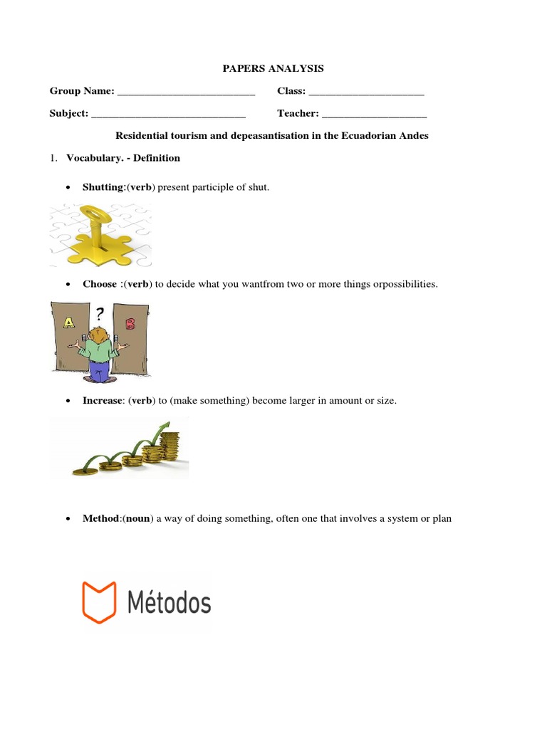 Vocabulary. - Definition Shutting (Verb) Present Participle of Shut | PDF