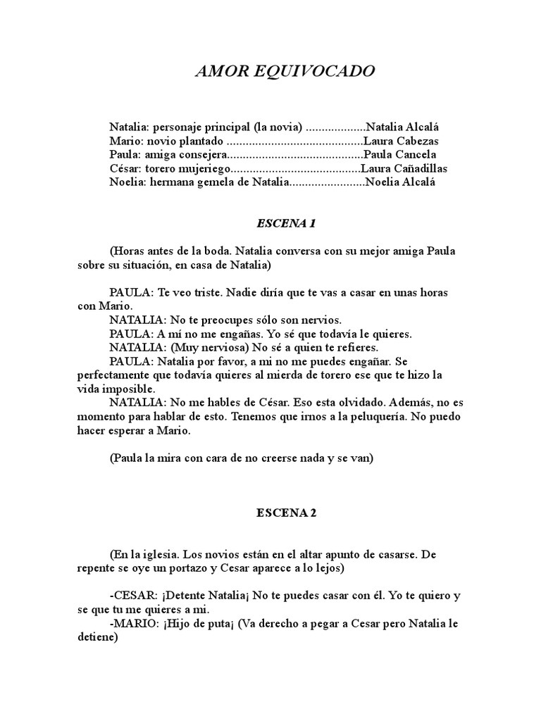 Amor Equivocado | PDF