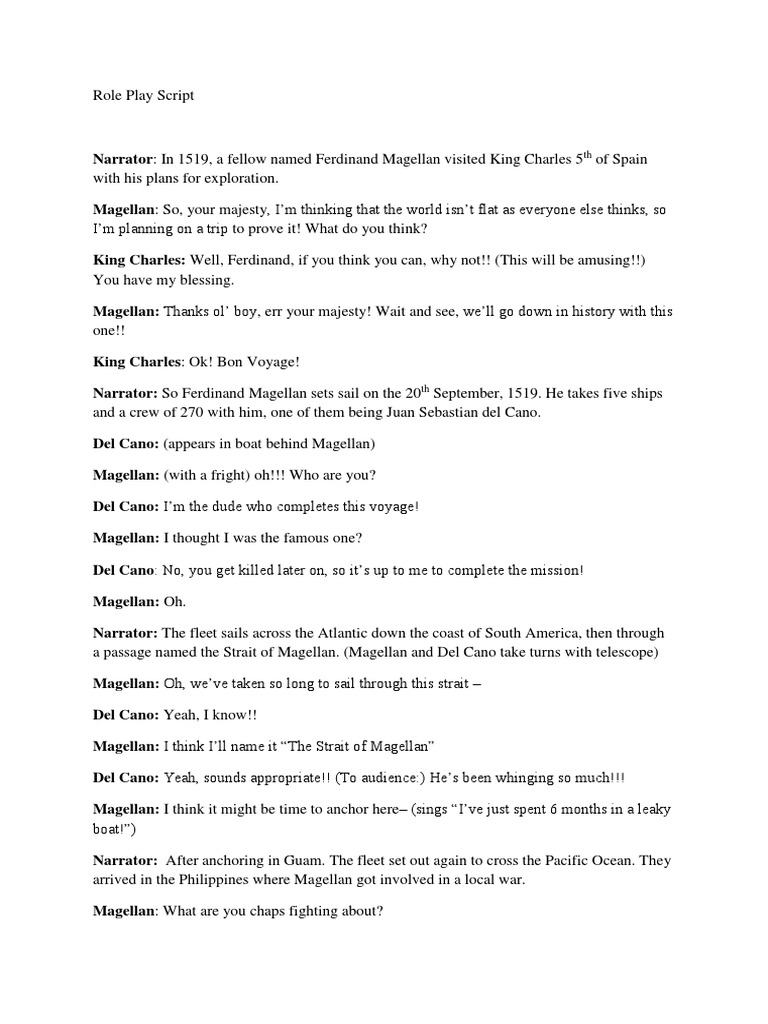 Role Play Script | PDF | Pacific Ocean | Ships