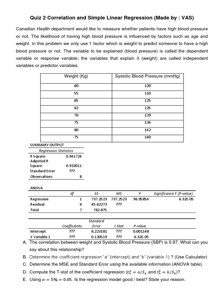 Soal Correlation and Simple Linear Regression | PDF | Errors And Residuals | Regression Analysis
