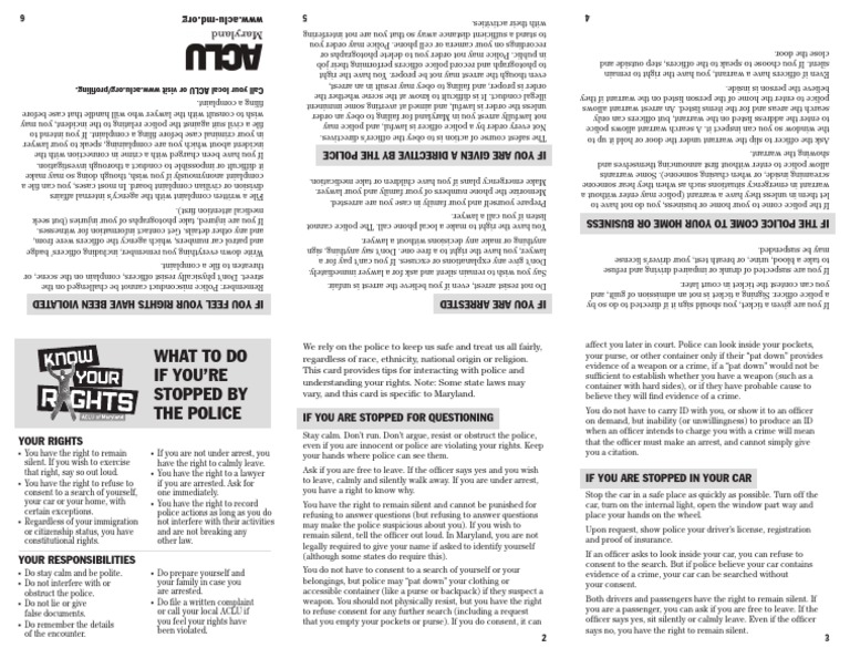 Kyr Card 2018 Print | PDF | Arrest | Search Warrant