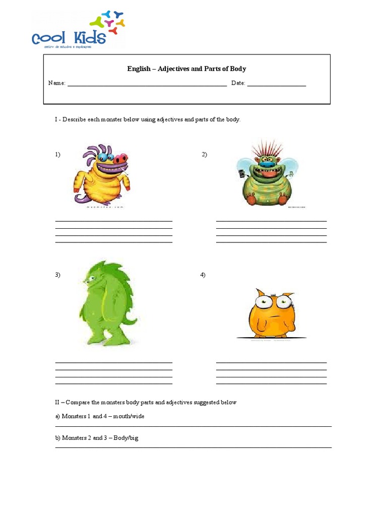 Monster Description Worksheet | PDF