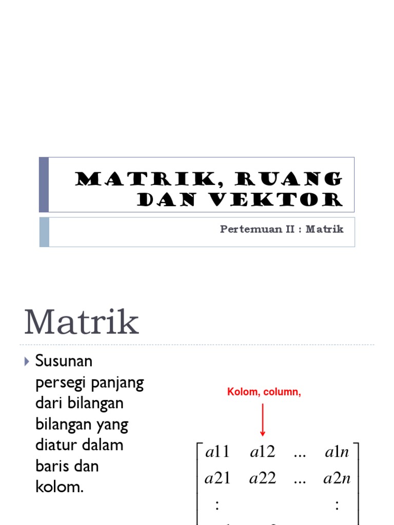 Konsep Dasar Matrik | PDF