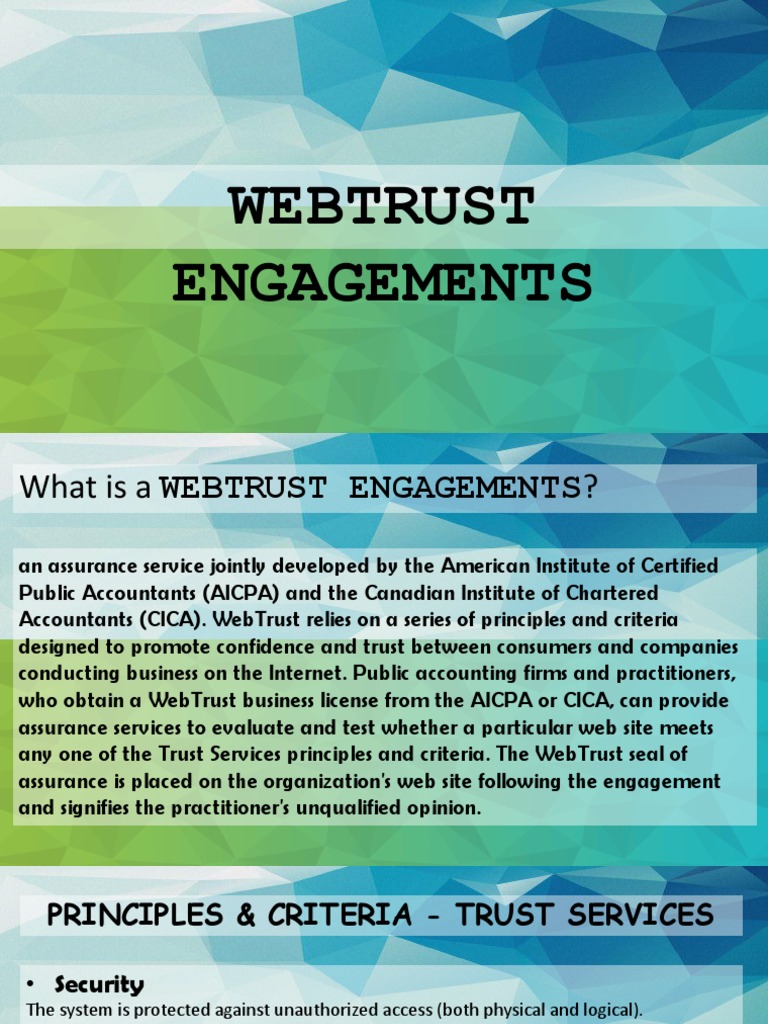 Understanding WebTrust and SysTrust Services | PDF | Financial Audit | Audit