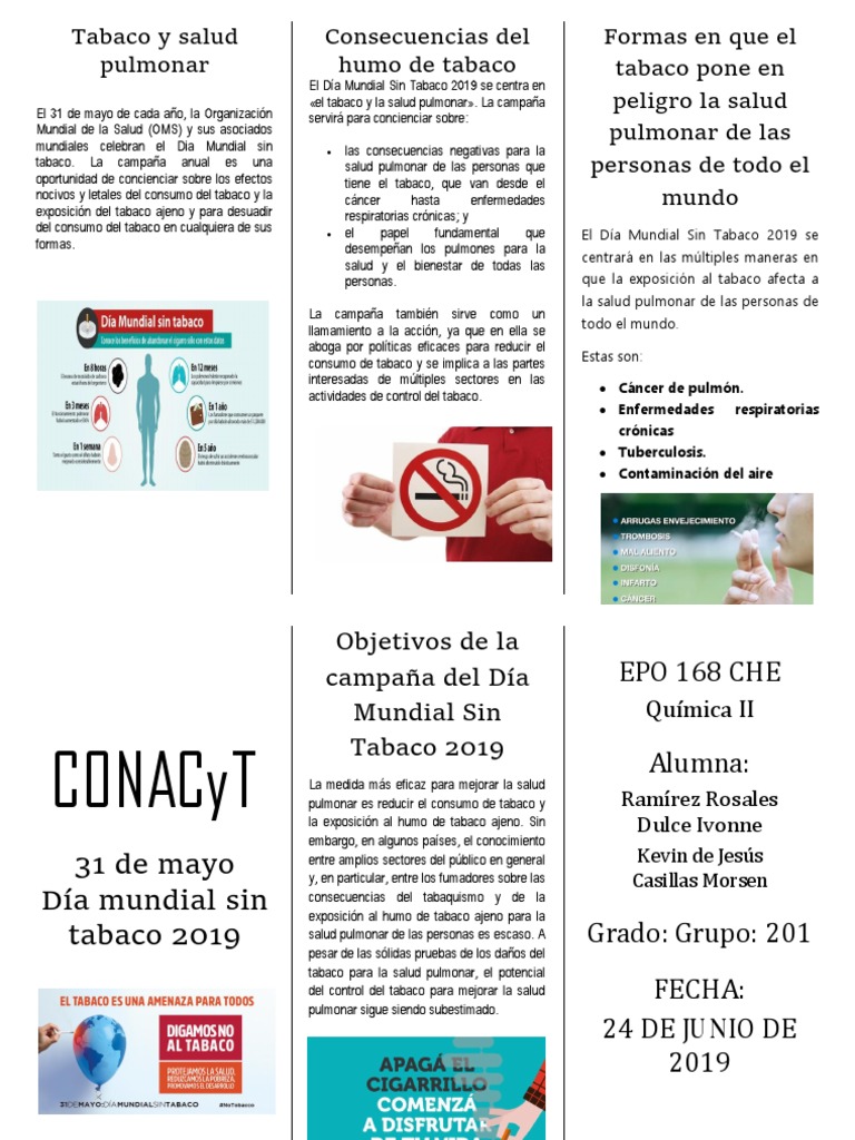 Triptico Sin Tabaco | PDF | Tabaco | Nicotina