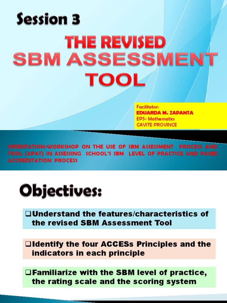 PPT SBM Assessment Tool | PDF | Community | Learning