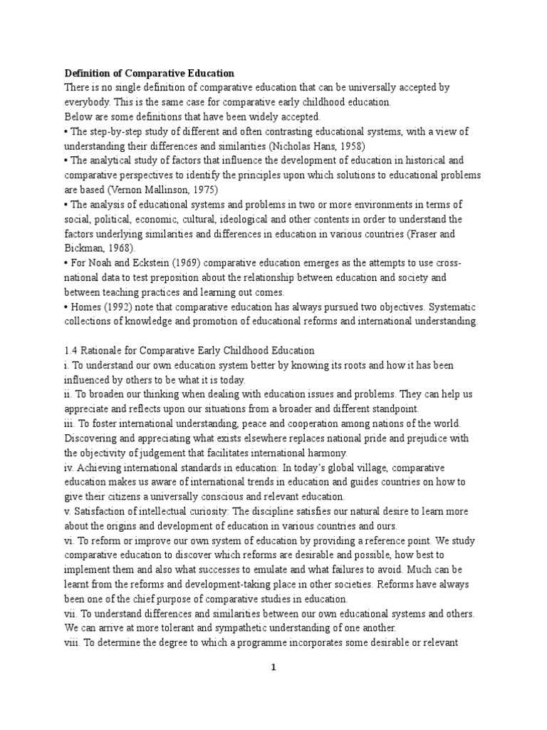 Comparative Education | PDF | Montessori Education | Early Childhood ...