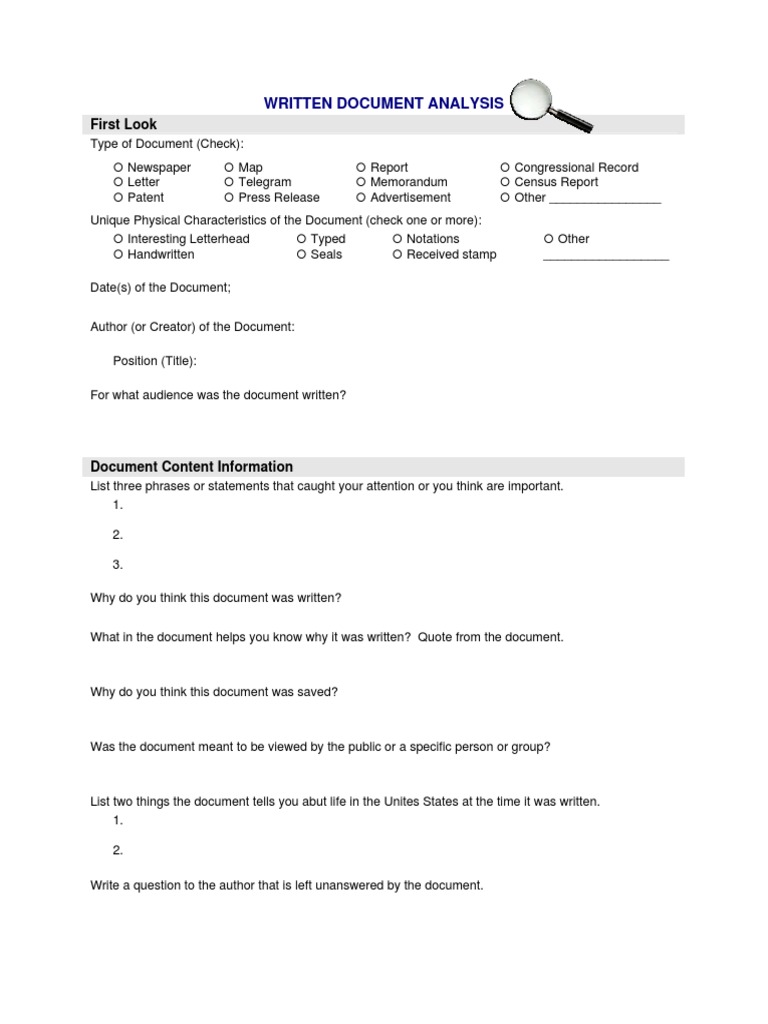 Document Analysis Checklist Guide | PDF | Finance & Money Management ...