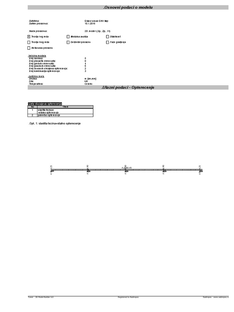 Proracun Glavnog Nosaca | PDF