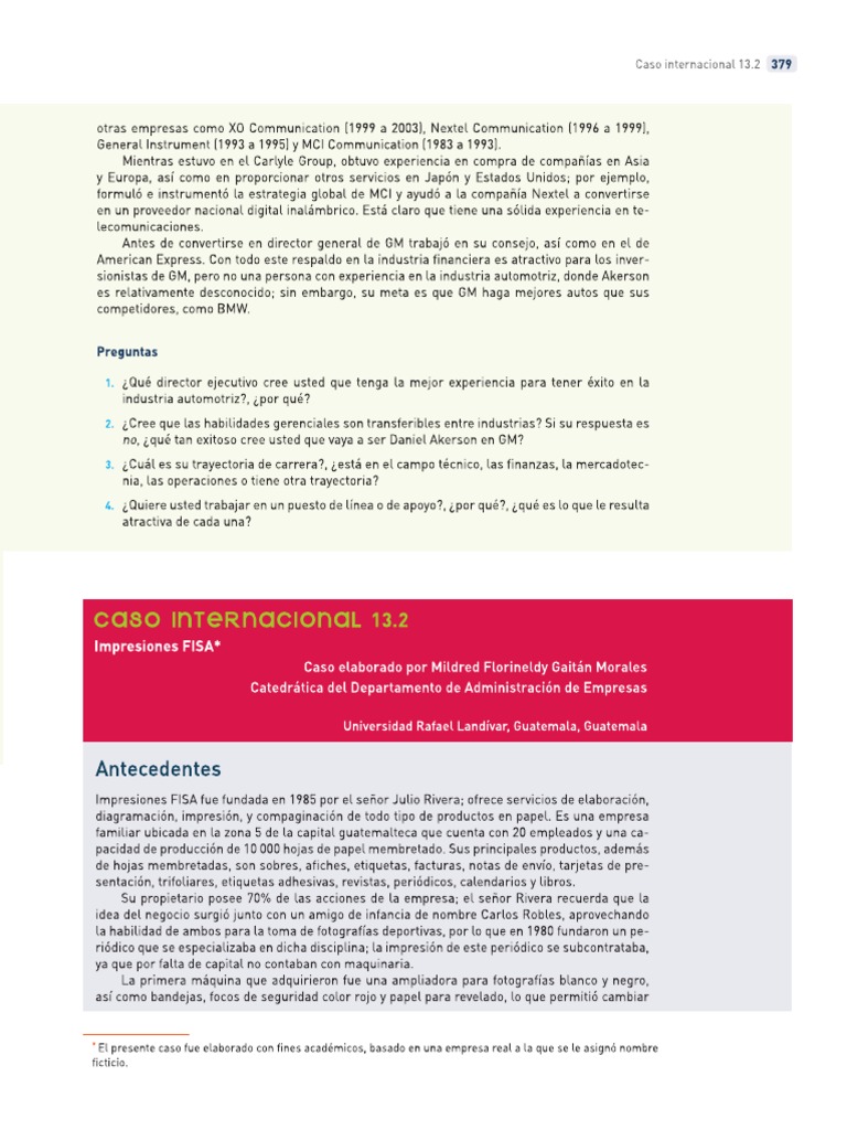 Caso 13-2 Fisa PDF | PDF