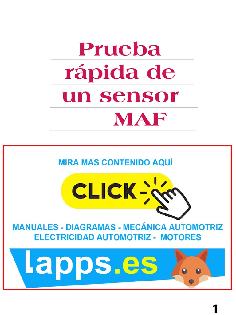 Prueba de Sensor MAF PDF | PDF | Sensor | Coche