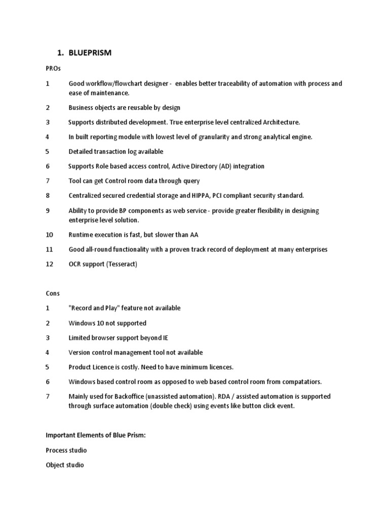 Blueprism: Important Elements of Blue Prism | PDF | Automation | Web ...