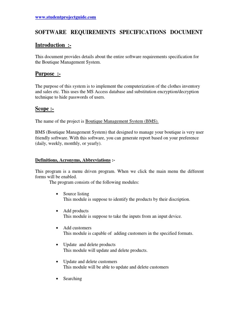 Boutique Management System | PDF | Specification (Technical Standard) | Graphical User Interfaces