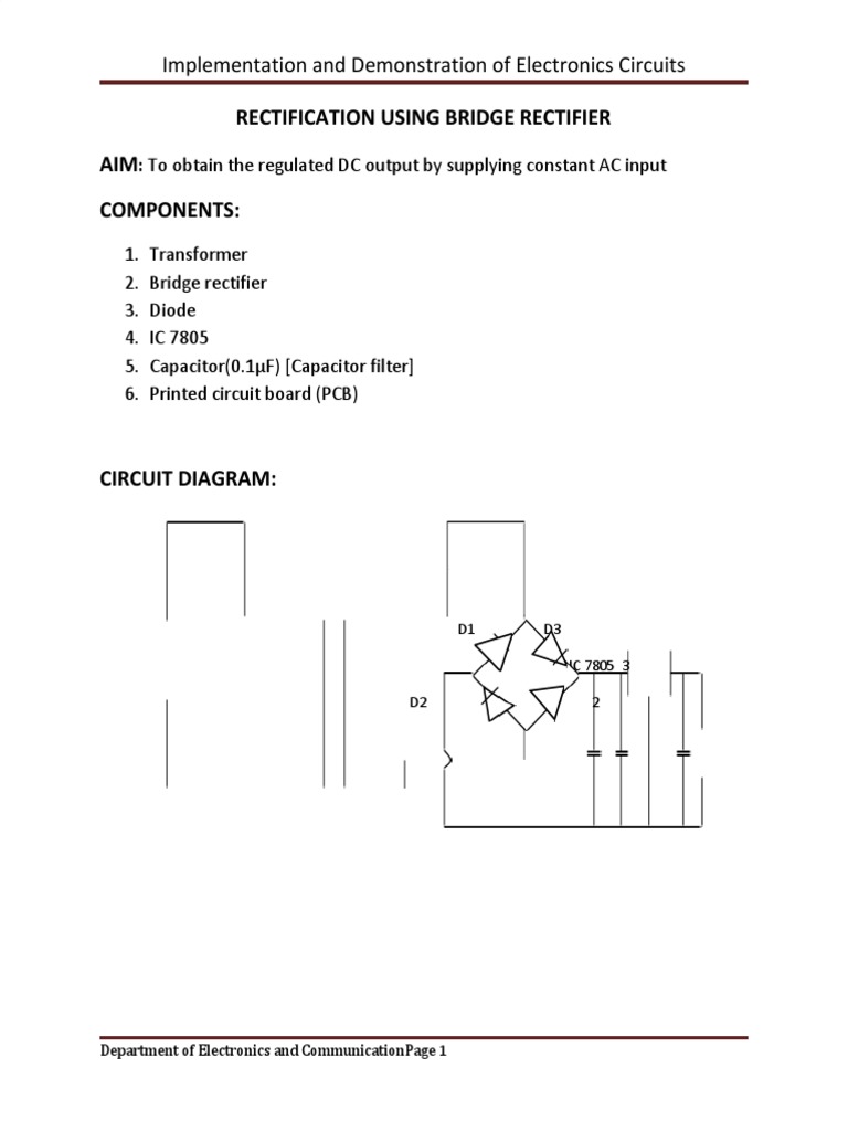 Bridge Rectifier DC Output Circuit Guide | PDF