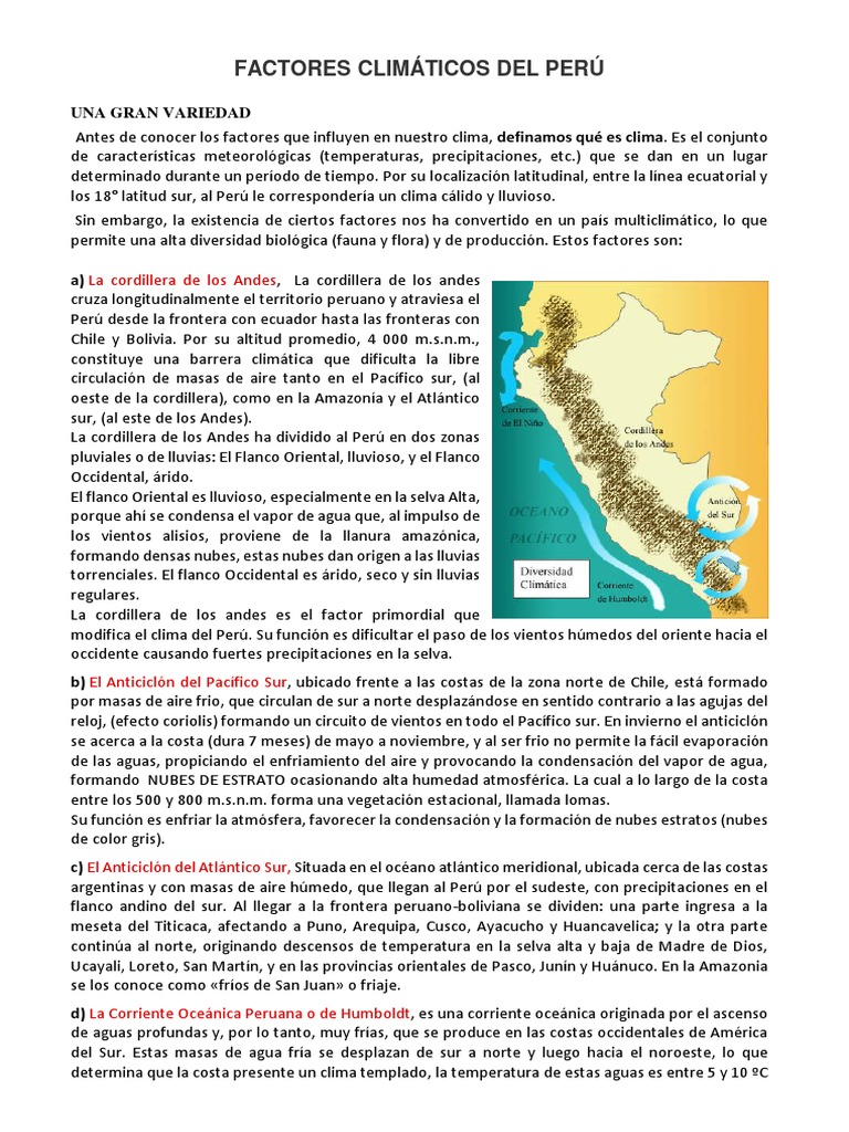 Factores Climáticos Del Perú Imprim | PDF | Clima | Herida