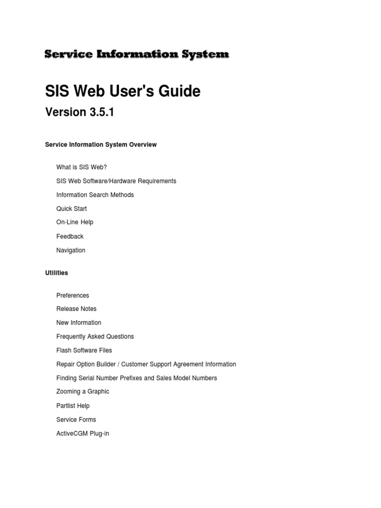 Sis Web User Guide v3-5-1 | PDF | Hyperlink | Web Search Engine