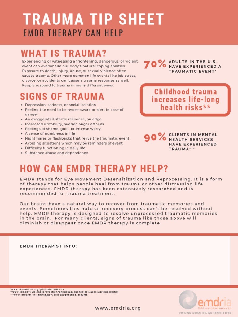 Toolkit2 Trauma Tip Sheet | PDF | Eye Movement Desensitization And ...