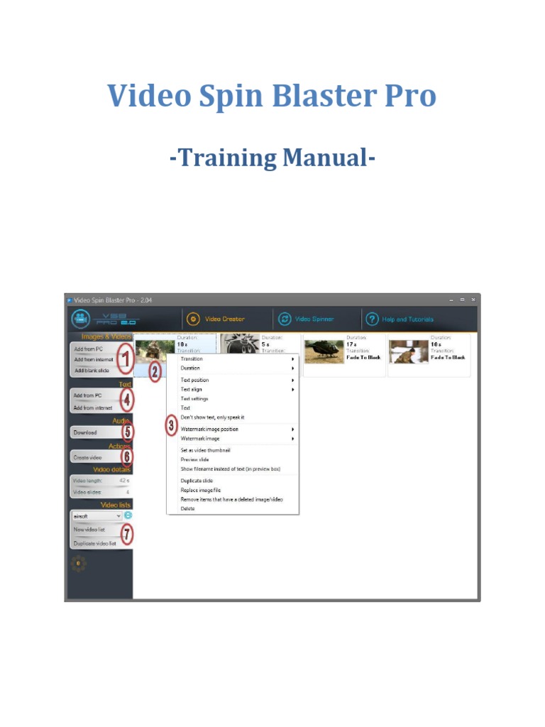 Video Spin Blaster Pro | PDF | Filename | Menu (Computing)