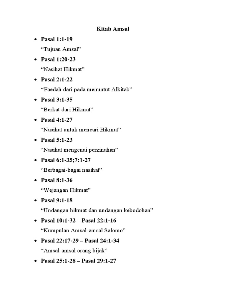 Kitab Amsal | PDF