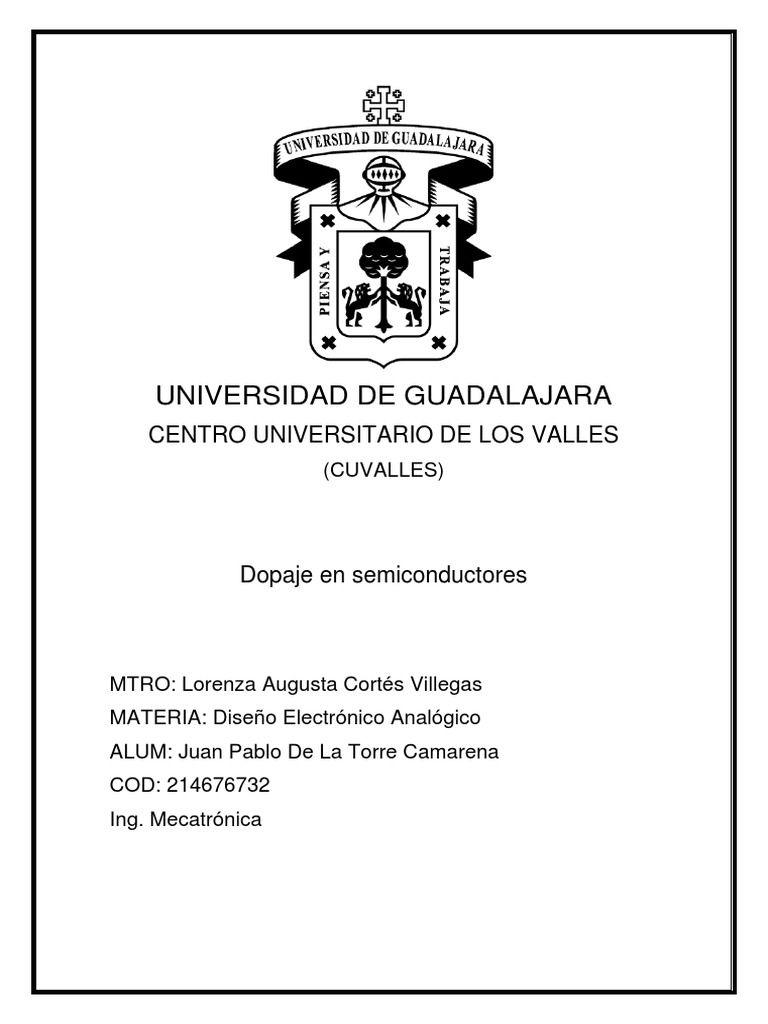 Dopaje en Semiconductores | PDF | Dopaje (semiconductor) | Semiconductores