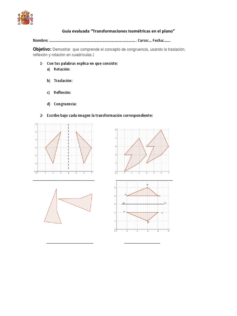 Guía Evaluada Transformaciones Isométricas | PDF