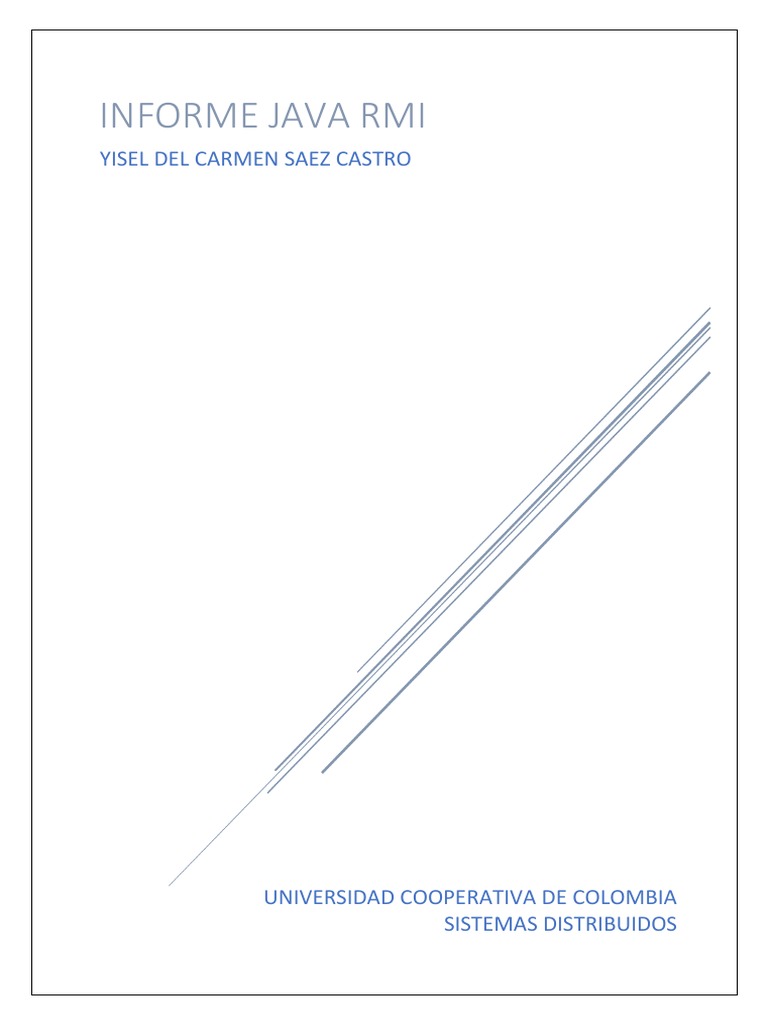 Informe Java RMI | PDF | Java (lenguaje de programación) | Programación ...