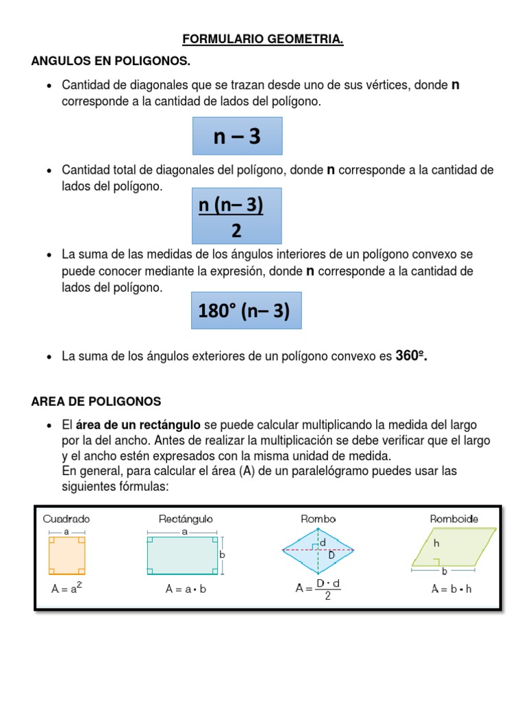 Formulario Geometria | PDF