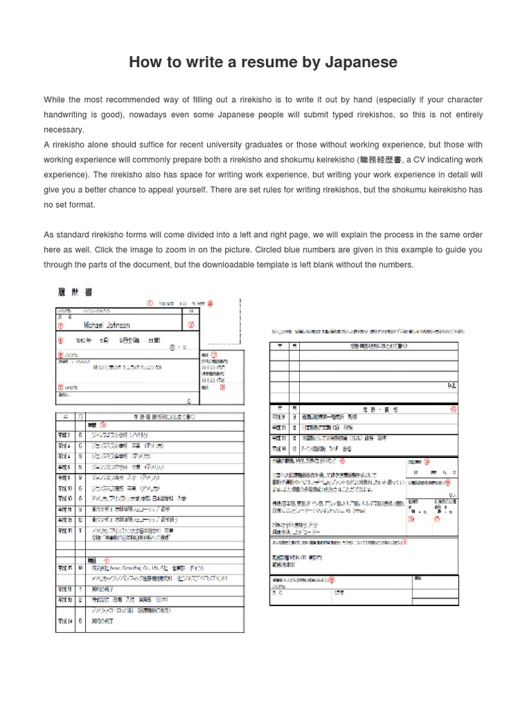 Writing a Japanese Resume Guide | PDF | Chief Executive Officer | Chief ...