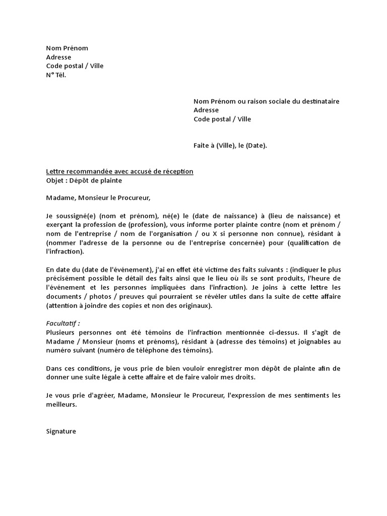 Lettre De Plainte Exemple - vrogue.co Lettre De Plainte Exemple - vrogue.co