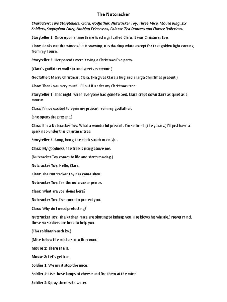 Clara's Nutcracker Adventure Script | PDF | The Nutcracker | Christmas