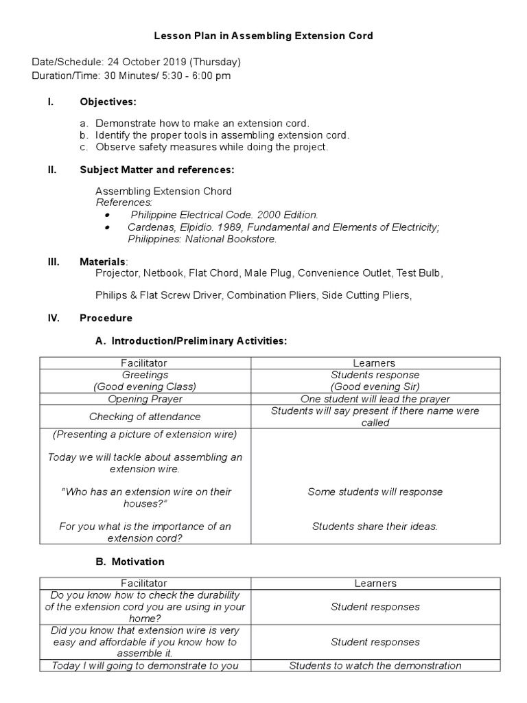 A Comprehensive Lesson Plan for Teaching Students How to Safely ...