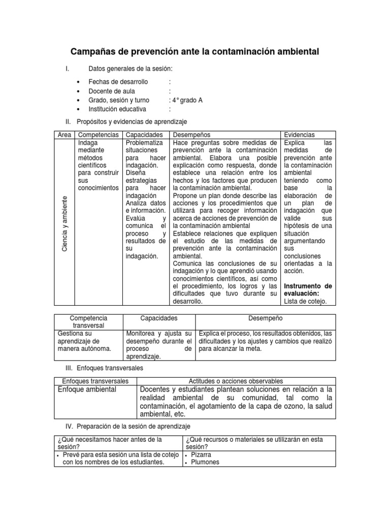Campañas de Prevención Ante La Contaminación Ambiental | PDF ...