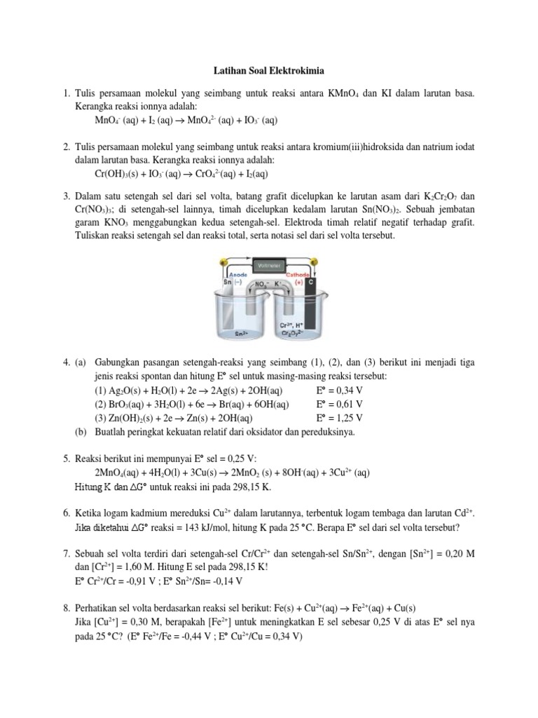 Latihan Soal Elektrokimia | PDF