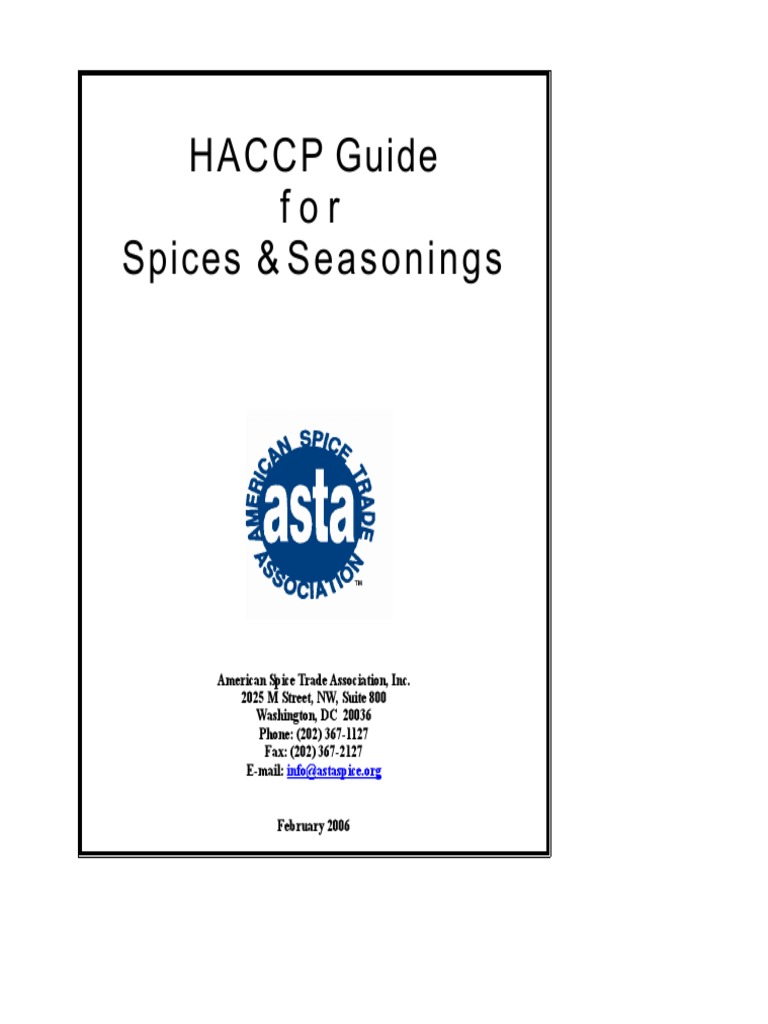 HACCP Guide For Spices & Seasonings | PDF | Hazard Analysis And ...