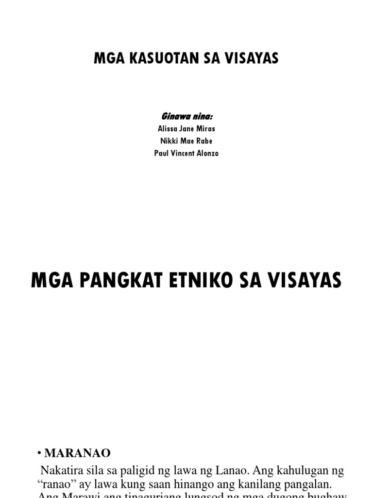 Mga Kasuotan Sa Visayas | PDF