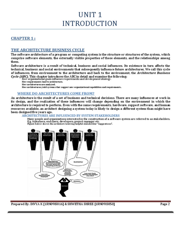 Unit 1: The Architecture Business Cycle | PDF | Software Architecture ...