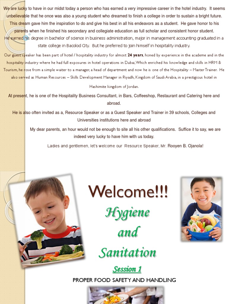 Hygiene & Sanitation Food Safety | PDF | Hygiene | Food Safety
