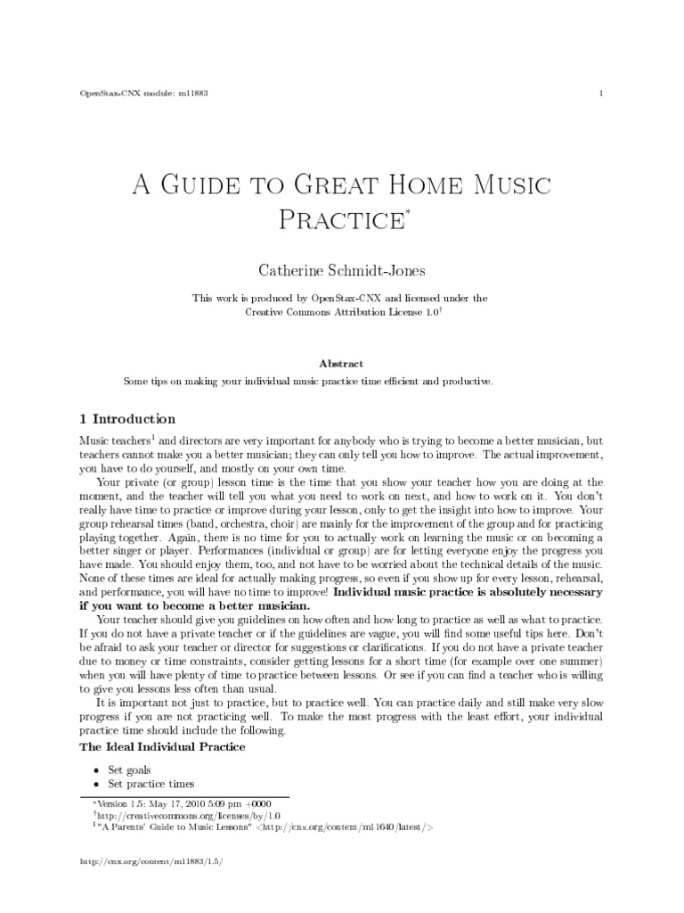 Guide To Home Music Practice | PDF | Singing | Orchestras