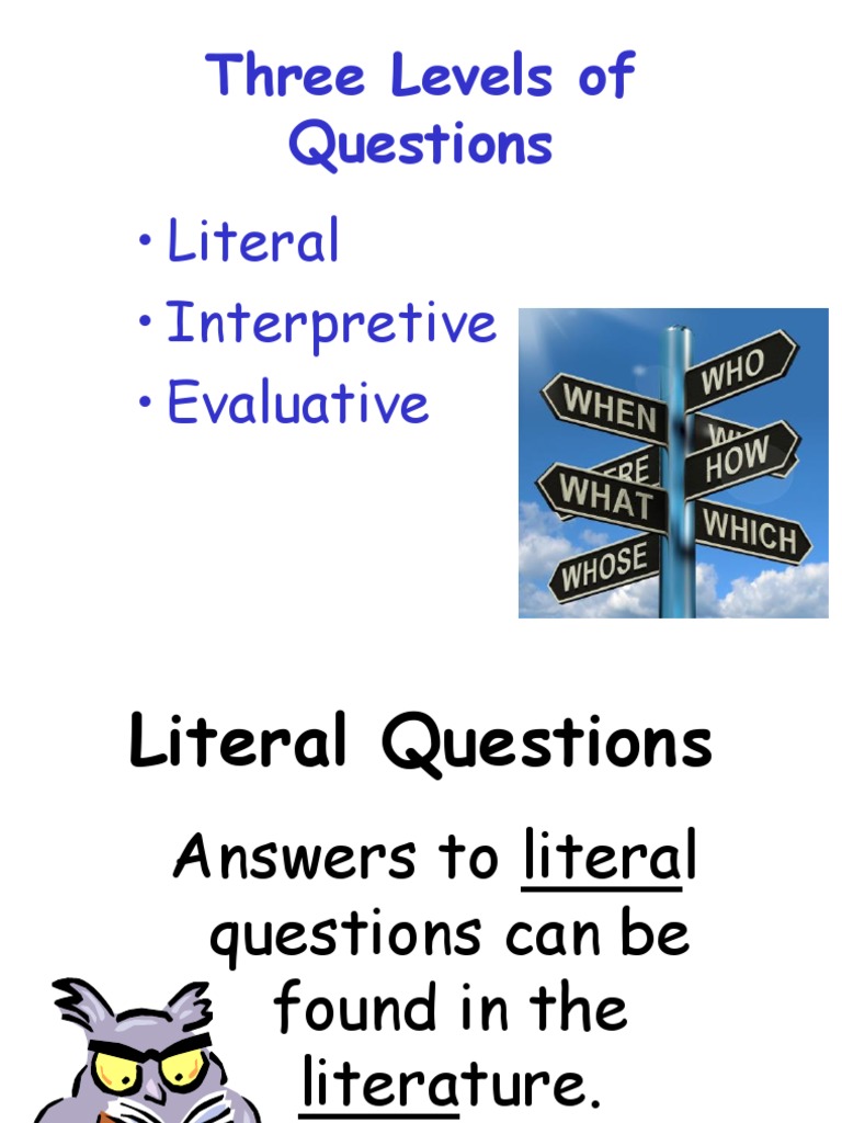 Three Levels of Questioning: A Framework for Developing Higher-Level ...