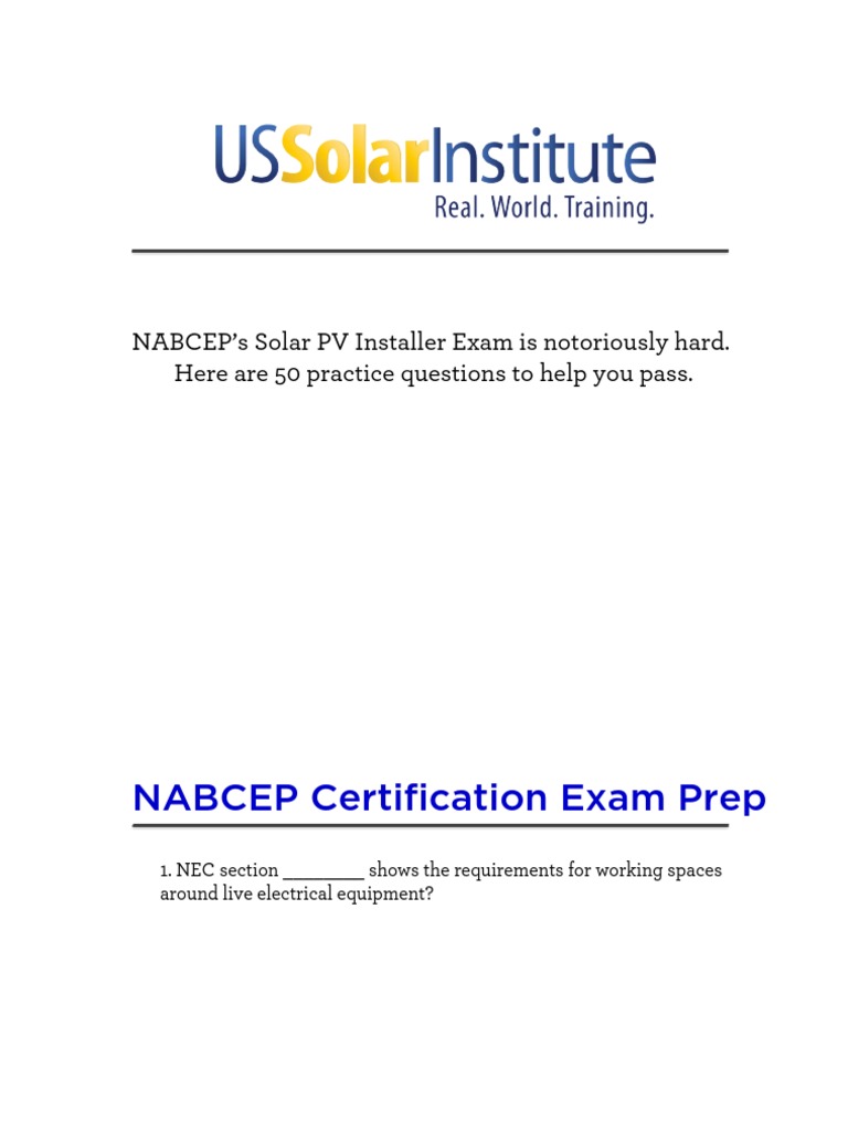 NABCEP Prep Questions | PDF | Photovoltaic System | Solar Panel