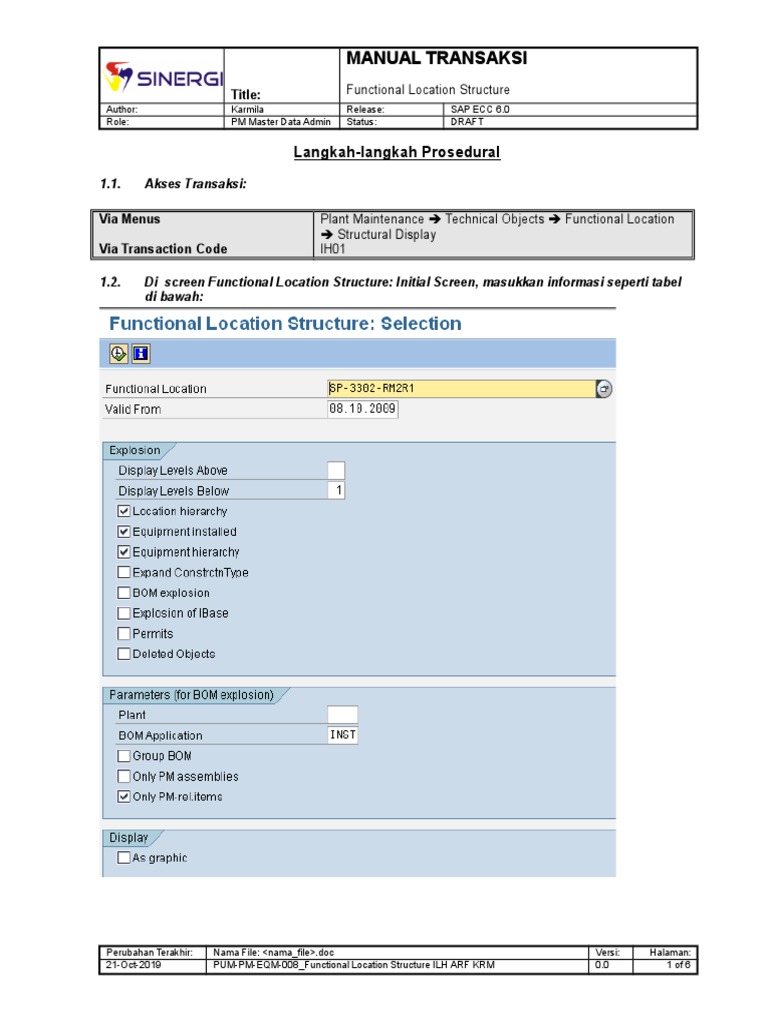 PUM-PM-EQM-008 - Functional Location Structure ILH ARF KRM | PDF | Computing | Software