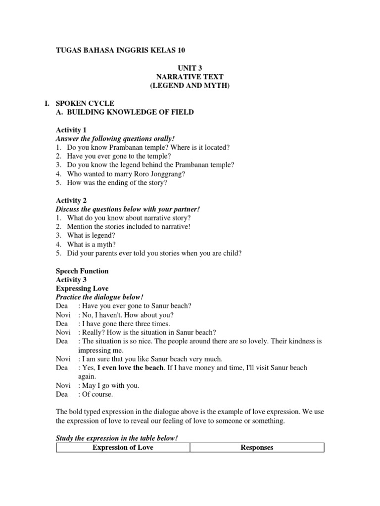 Unit 3 Narrative Text | PDF | Narrative | Grammatical Tense