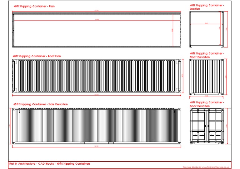 Shipping Container DWG, Free CAD Blocks Download, 45% OFF