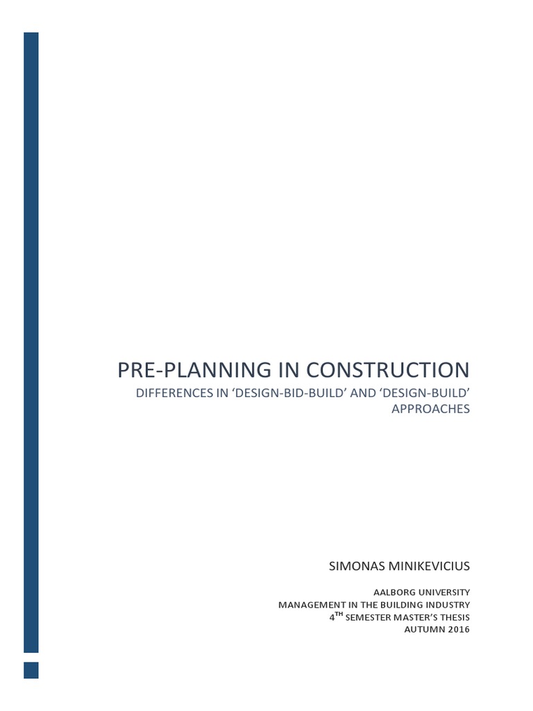 Pre Planning in Construction | PDF | General Contractor | Employment