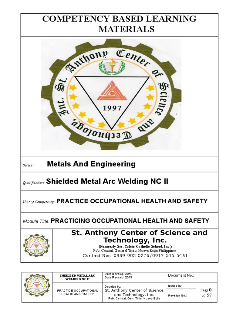 CBLM Basic 4. Practice Occupational Health and Safety | PDF | Personal Protective Equipment ...