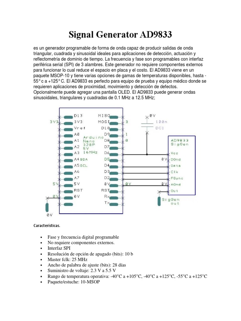 Signal Generator AD9833 | PDF