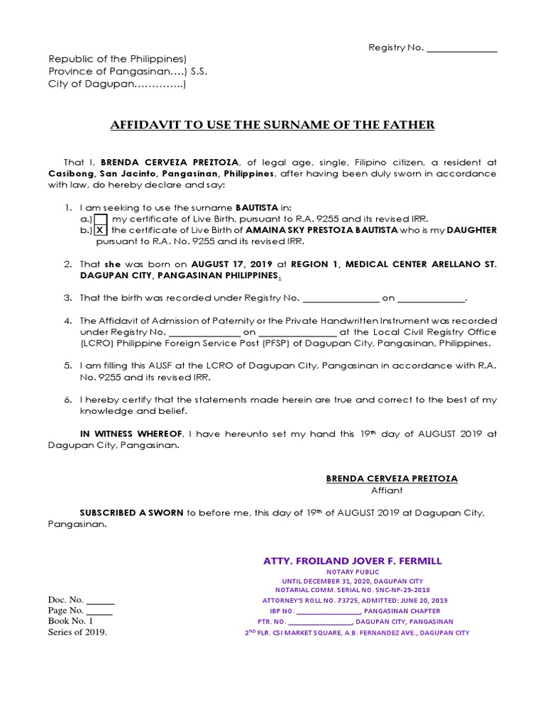 AUSF - Sample | PDF | Affidavit | Legal Communication