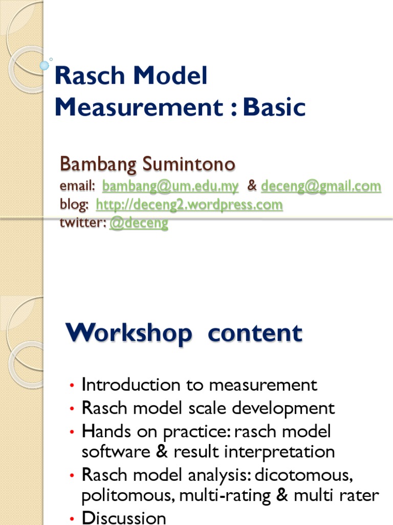 Rasch Model Measurement: Basic: Bambang Sumintono | PDF | Level Of ...